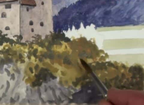 How to Paint an Ancient Castle in Watercolor | Online Art Lessons