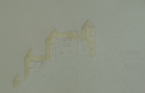 How to Paint an Ancient Castle in Watercolor | Online Art Lessons