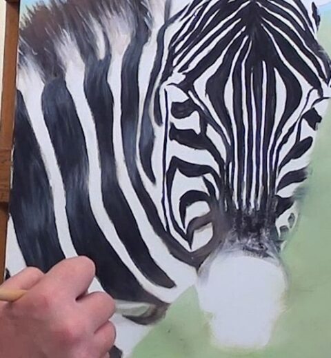How to Paint a Zebra in Acrylic | Online Art Lessons