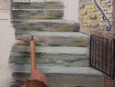 How to Draw Tuscan Steps in Pastel | Online Art Lessons