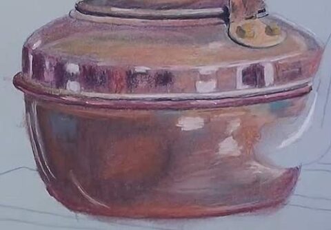 How to Draw a Copper Kettle in Pastel | Online Art Lessons